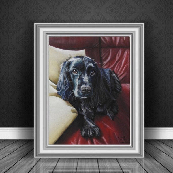Chocolate Labradoodle Fine Art Giclee Print, From Hand Drawn Coloured ...