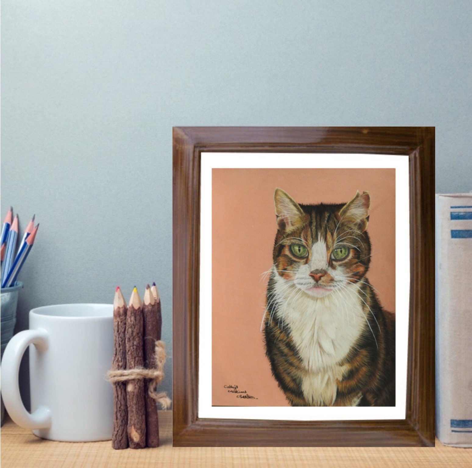 Tabby Cat Fine Art Giclee Print From Hand Drawn Pastel - Etsy