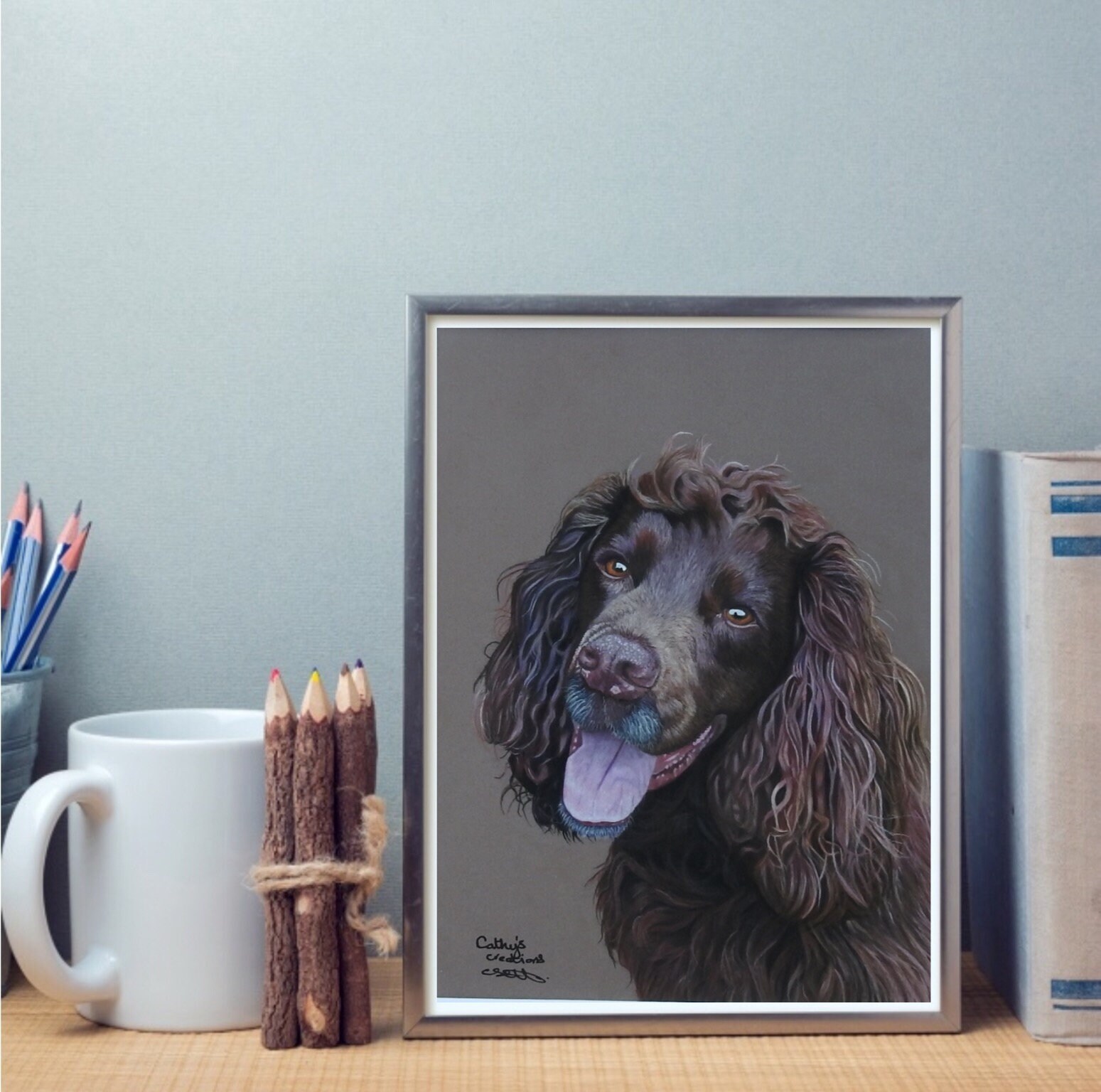 Working Cocker Spaniel Fine Art Giclee Print, From Hand Drawn Pastel ...