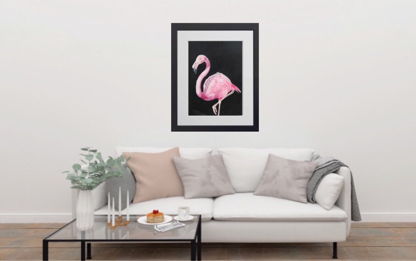 Flamingo Fine Art Giclee Print, From Hand Drawn Coloured Pencil ...