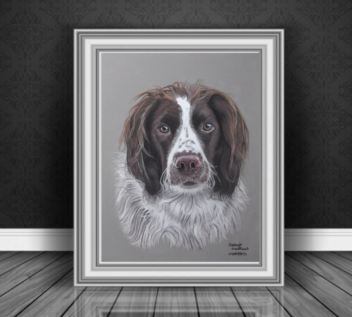 Springer Spaniel Fine Art Giclee Print, From Hand Drawn Pastel Original ...
