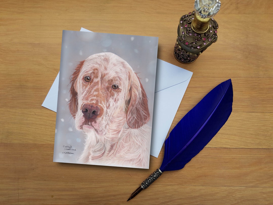 English Setter Greetings Card, Blank High Quality Printed Cards From ...
