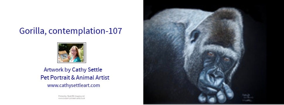 Gorilla Greetings Card, Blank High Quality Printed Cards From Hand Drawn Fine Art Original. - Etsy