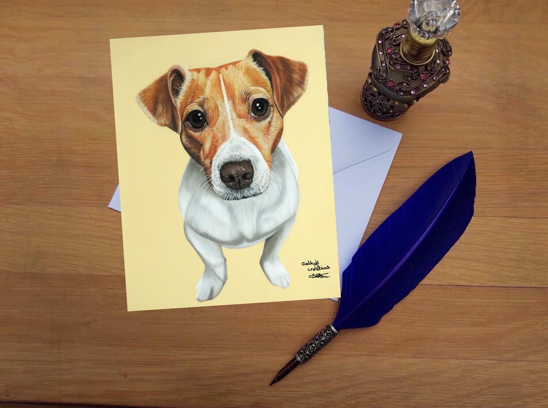 Jack Russell Terrier Greetings Card, Blank High Quality Printed Cards ...