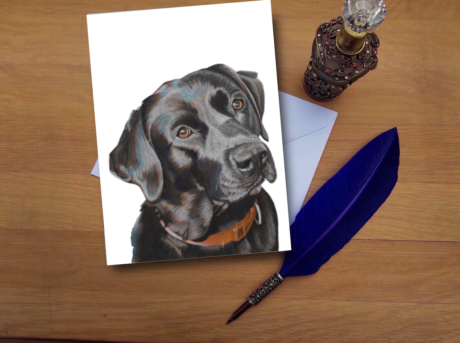 Black Labrador Greetings Card, Blank High Quality Printed Cards From ...