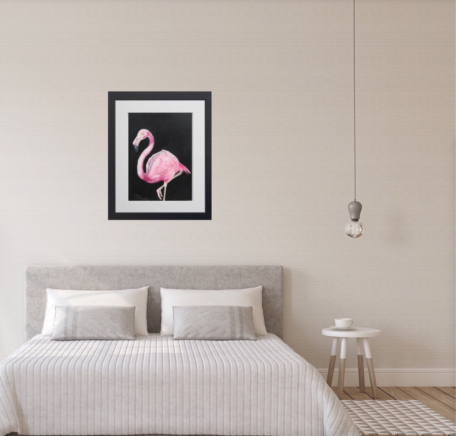 Flamingo Fine Art Giclee Print, From Hand Drawn Coloured Pencil ...
