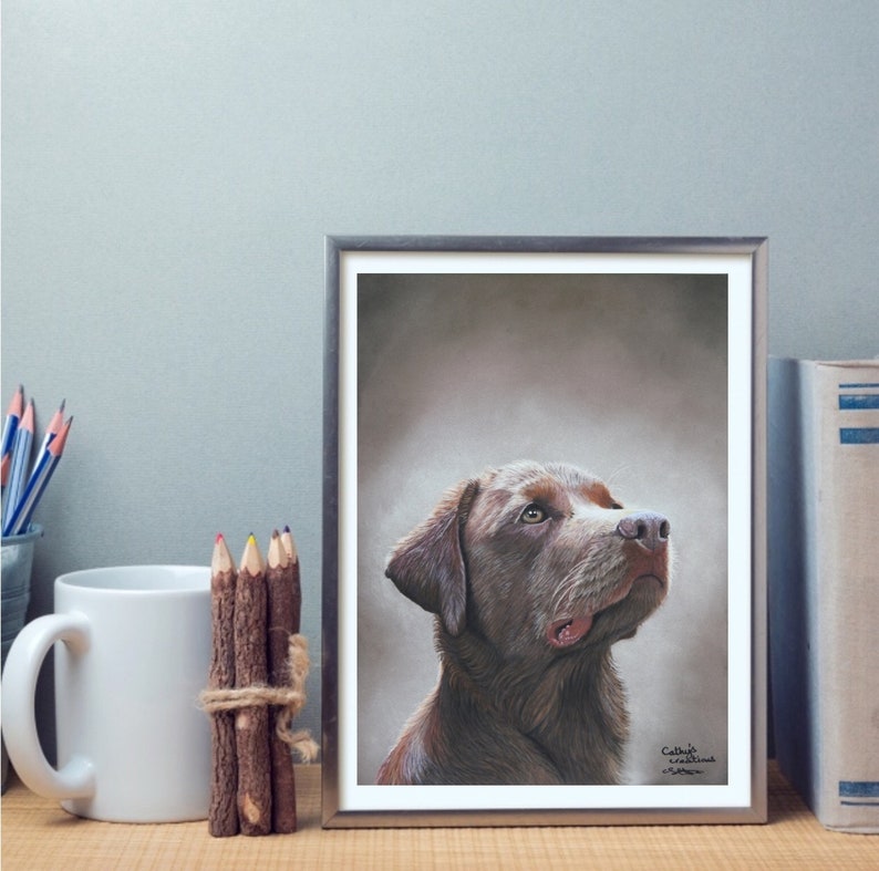 Chocolate Labrador Fine Art Giclee Print From Hand Drawn - Etsy