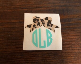 Bow Monogram Decal | Etsy