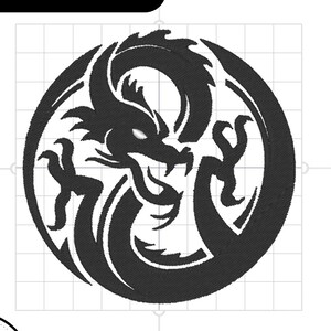 Round Dragon Dungeons and Dragons Patch Design. Machine Embroidery ...
