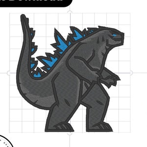 Godzilla Patch Design. Japanese Kaiju Gojira Machine Embroidery Pattern ...