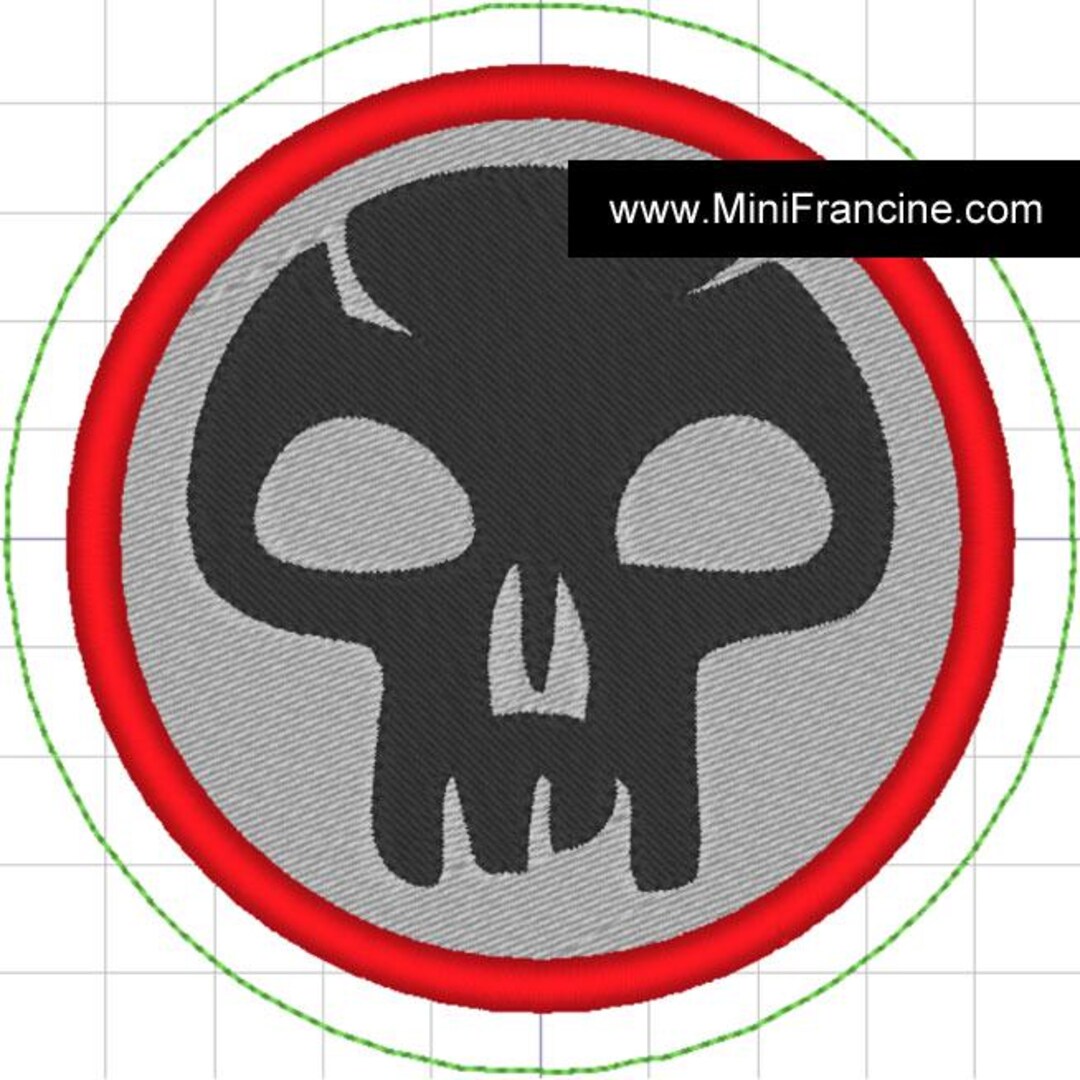 MTG Swamp Mana Skull Embroidery Design: TCG Patch (4x4 ITH Digital File ...