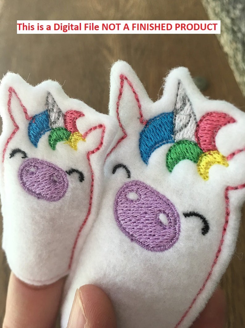 Unicorn Finger Puppet 2 Sizes ITH 4x4 Machine Embroidery | Etsy