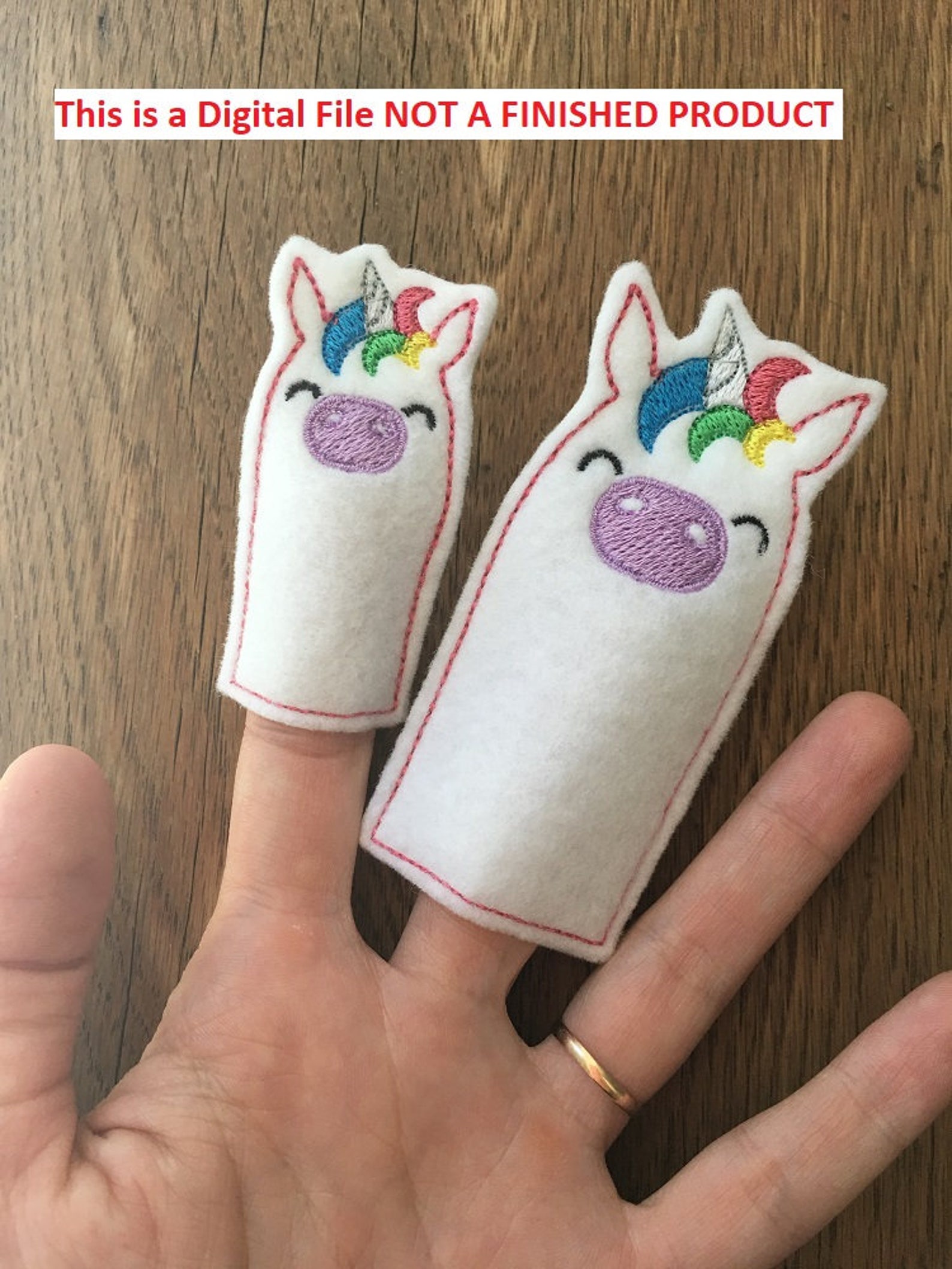 Unicorn Finger Puppet 2 Sizes ITH 4x4 Machine Embroidery | Etsy