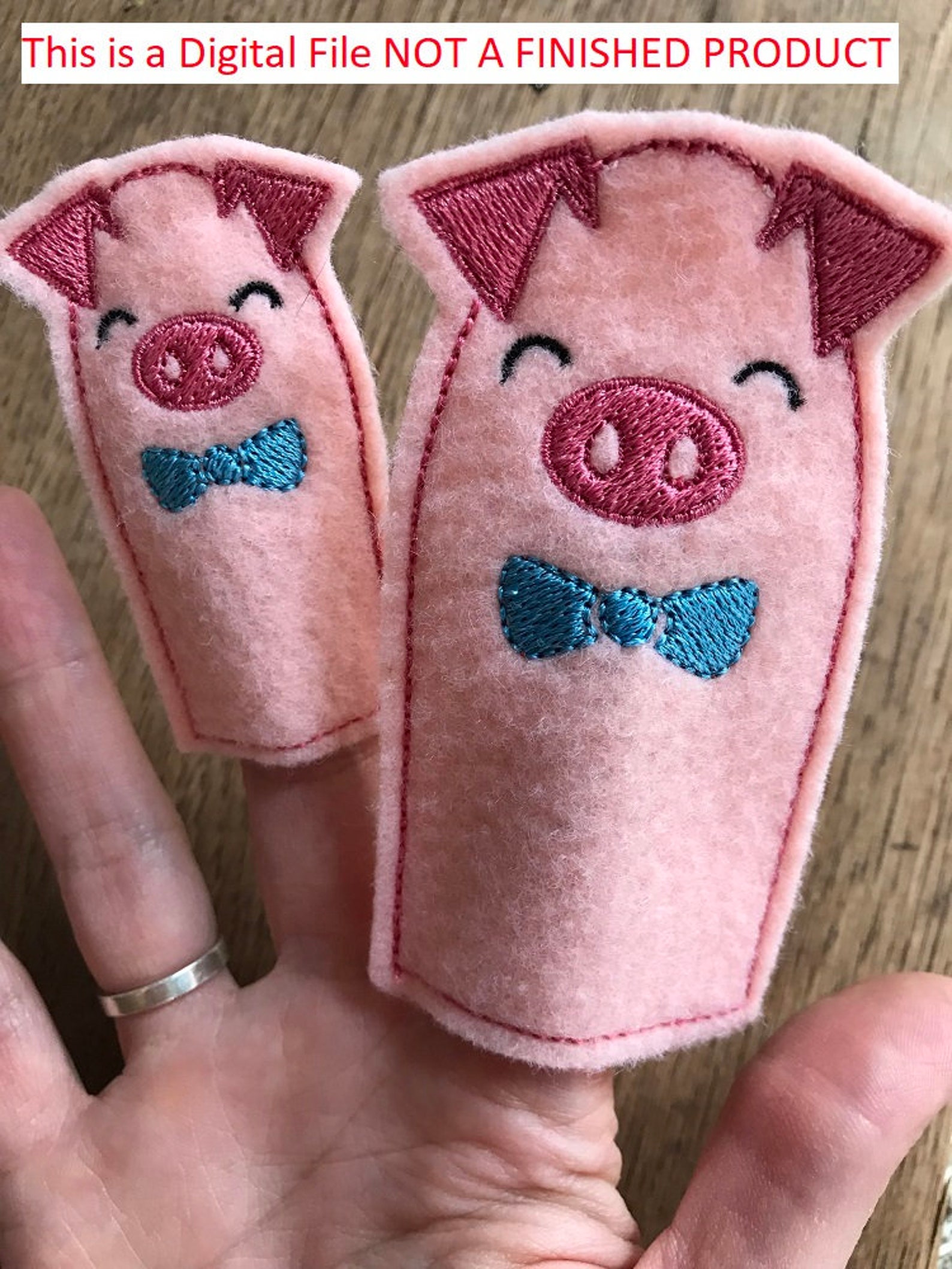 Pig Finger Puppet (2 Sizes) - ITH 4x4 Machine Embroidery Design ...