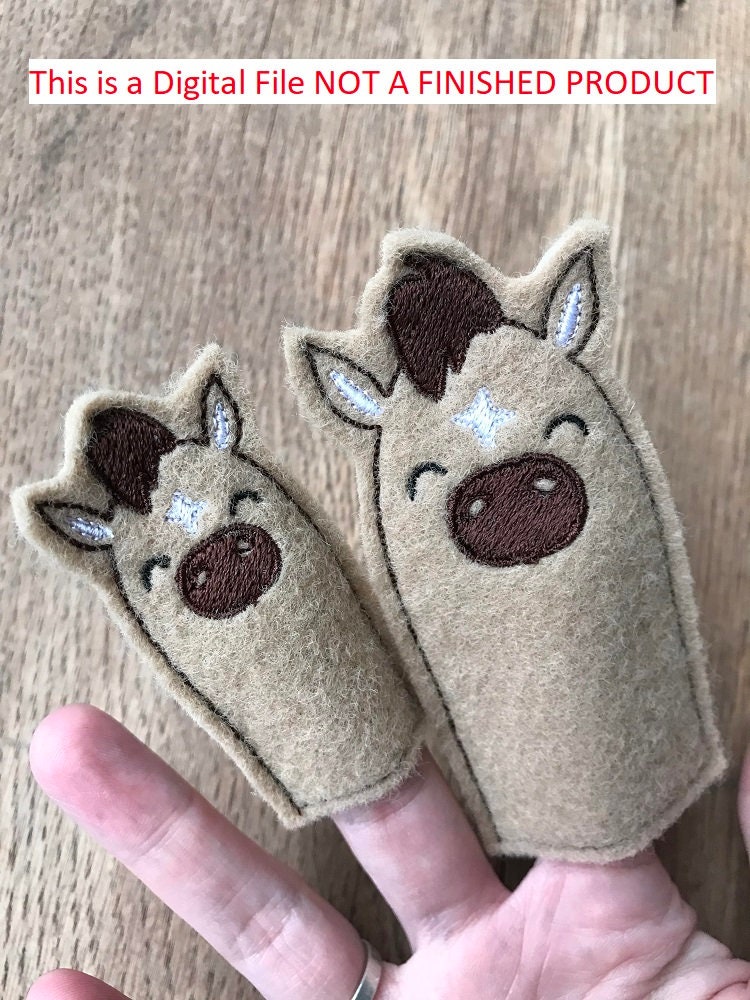 Horse Finger Puppet 2 Sizes ITH 4x4 Machine Embroidery - Etsy