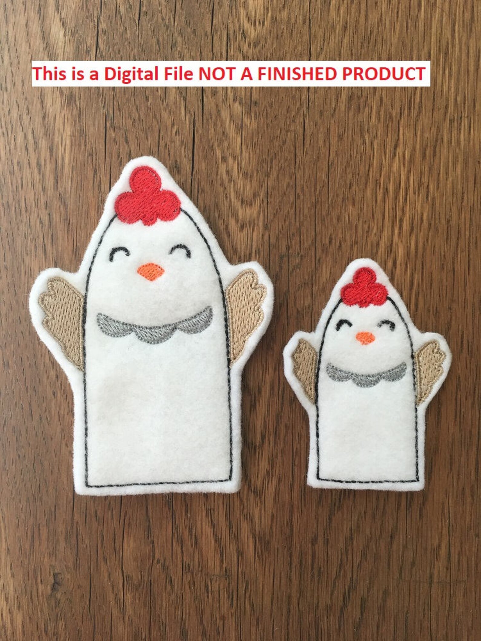 Chicken Finger Puppet 2 Sizes ITH 4x4 Machine Embroidery - Etsy