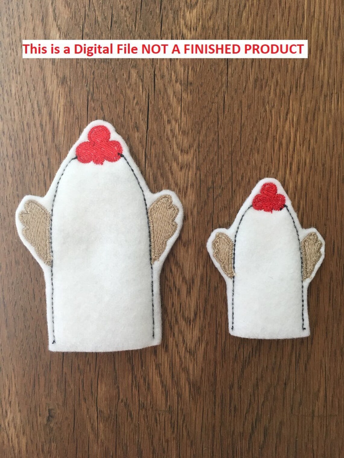 Chicken Finger Puppet 2 Sizes ITH 4x4 Machine Embroidery - Etsy