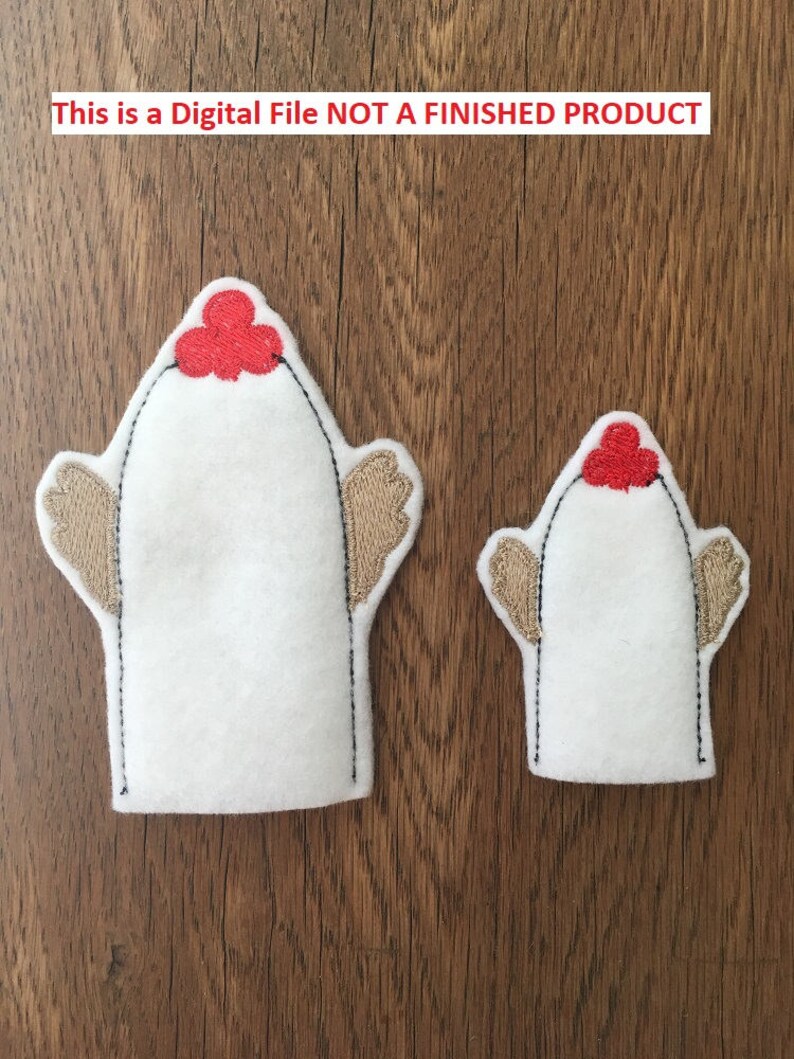 Chicken Finger Puppet 2 Sizes ITH 4x4 Machine Embroidery - Etsy