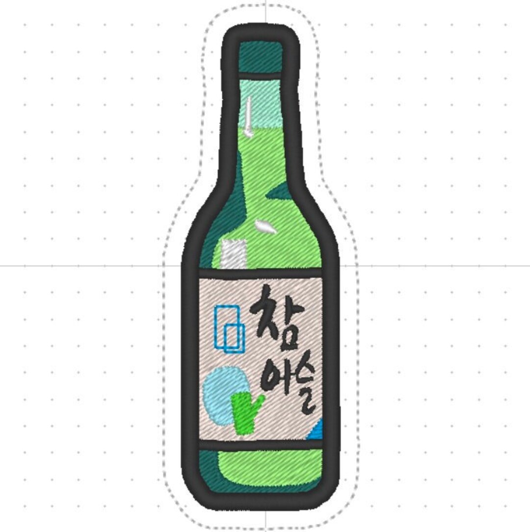 Soju Bottle Anime Drink Sake Patch Design. Machine Embroidery Pattern ...