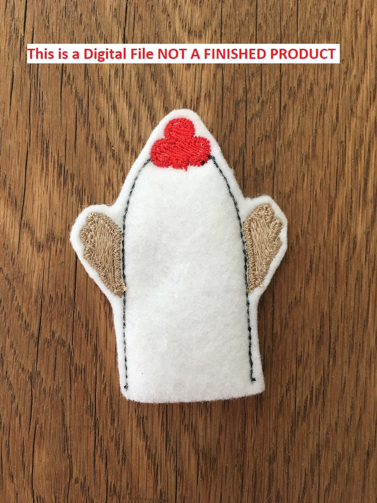 Chicken Finger Puppet 2 Sizes ITH 4x4 Machine Embroidery | Etsy