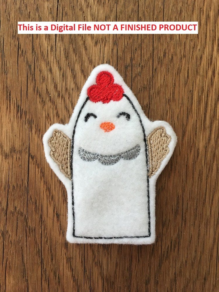 Chicken Finger Puppet 2 Sizes ITH 4x4 Machine Embroidery | Etsy