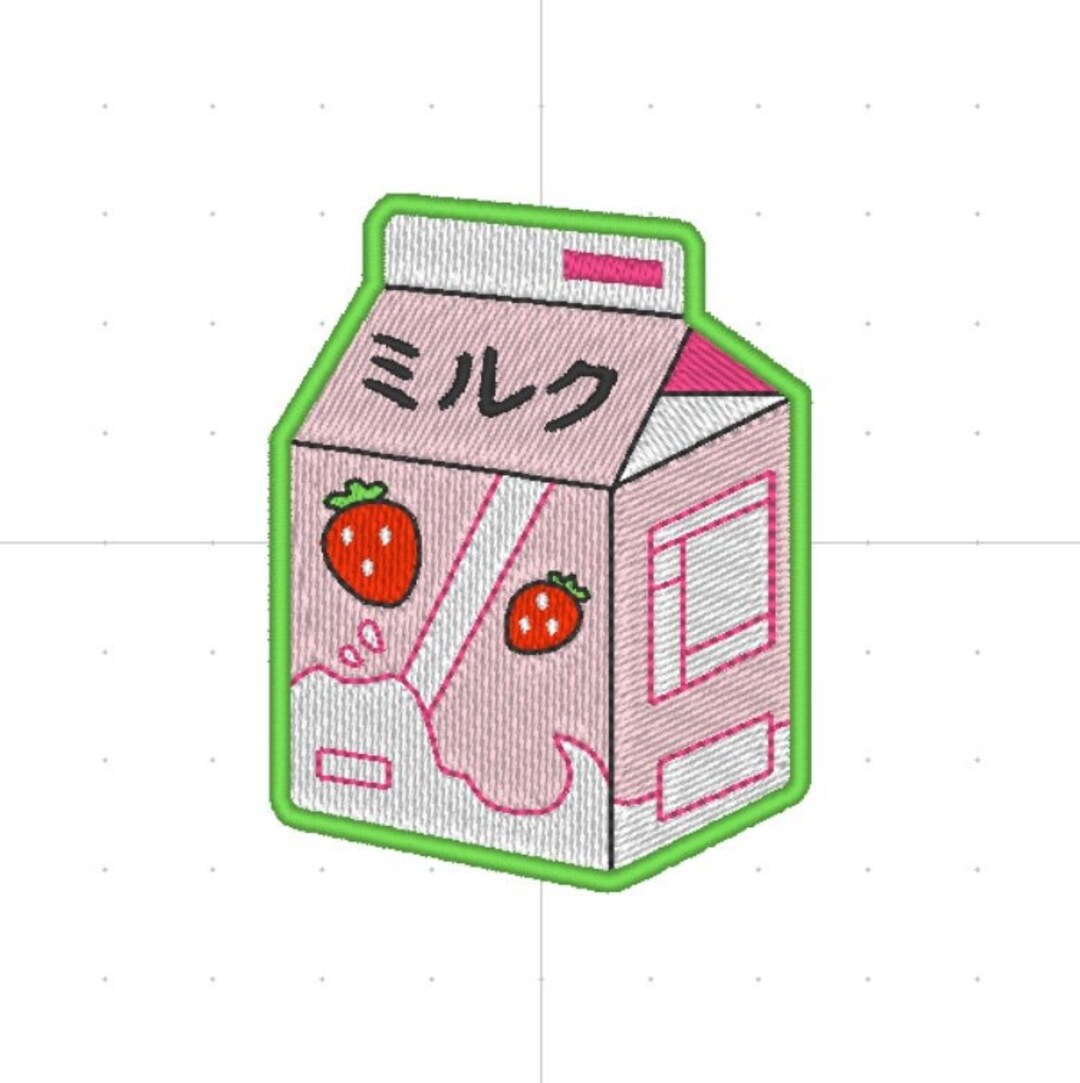 Milk Box Anime Food Patch Design Machine Embroidery Pattern in the Hoop ...