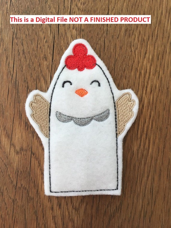 Chicken Finger Puppet 2 Sizes ITH 4x4 Machine Embroidery | Etsy