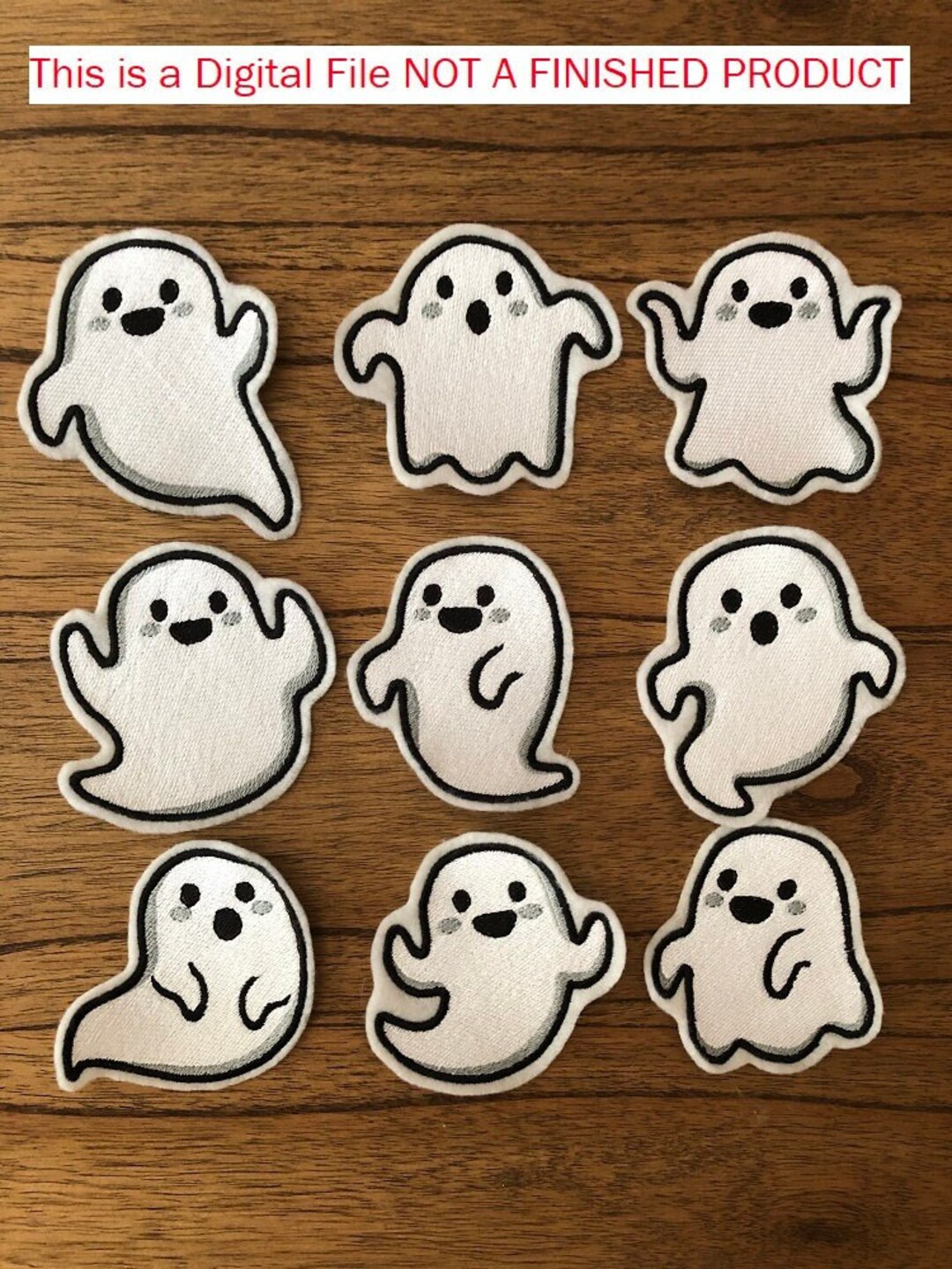 Kawaii Ghosts Set (9 Designs) Kawaii Halloween Patch Design. Machine ...