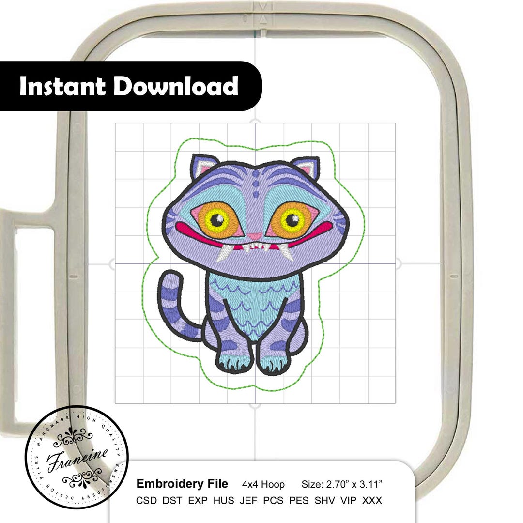 Derpy Tiger Patch: K-pop Demon Hunter Embroidery Design (4x4 ITH ...