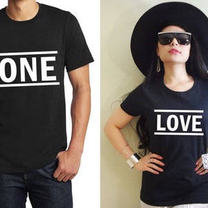 One Love T-shirts for Couple Cool Valentines Tee - Etsy