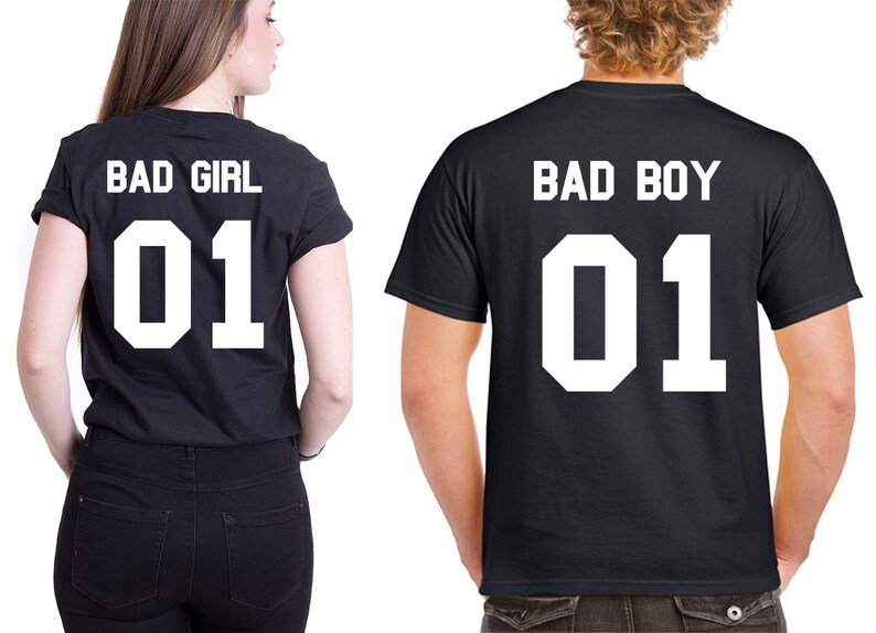 Couples Matching T-shirts Bad Boy and Bad Girl Cool Tees - Etsy