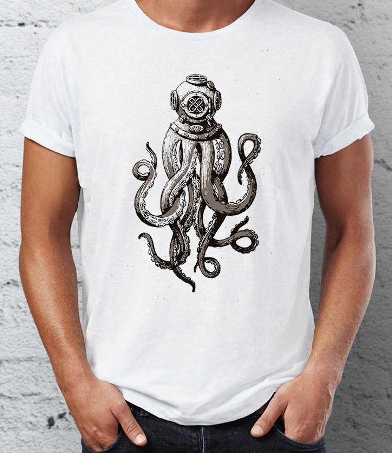 Octopus Graphic T-shirt Funny Sea Cool Tee - Etsy