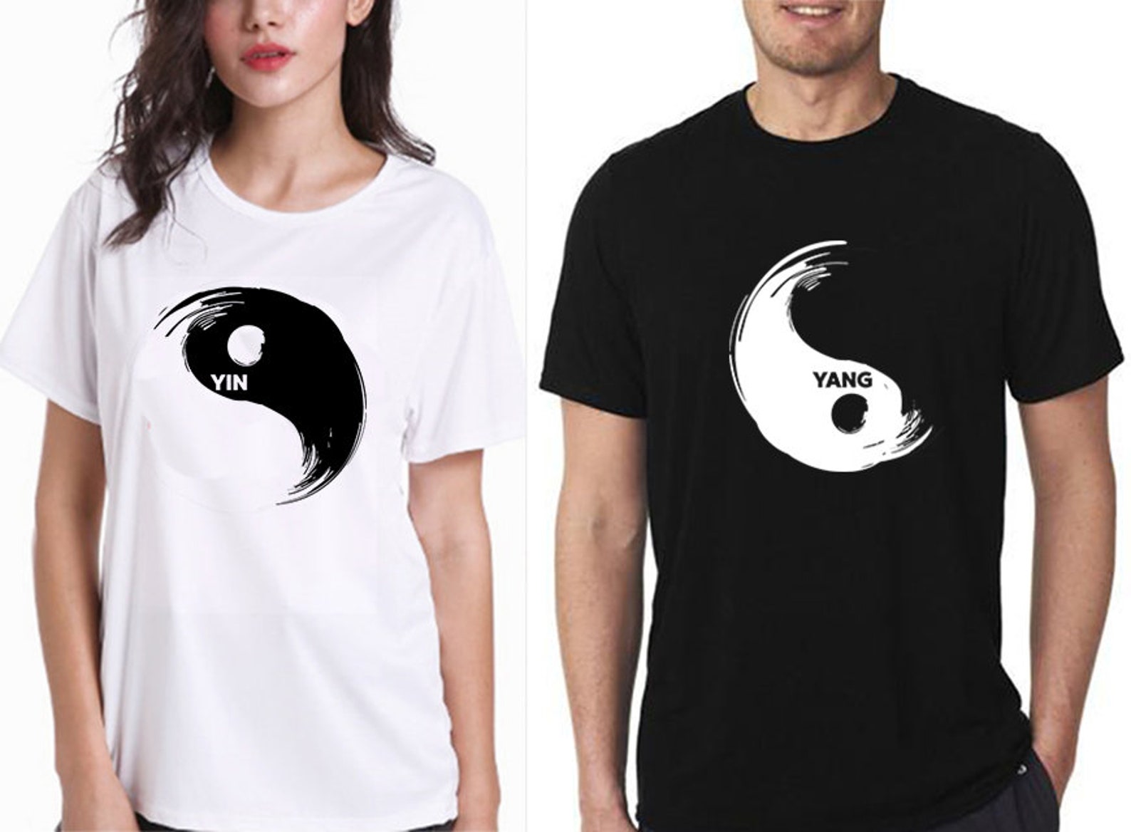 Couples Matching T-shirts Yin Yang Cool Vintage Tees | Etsy