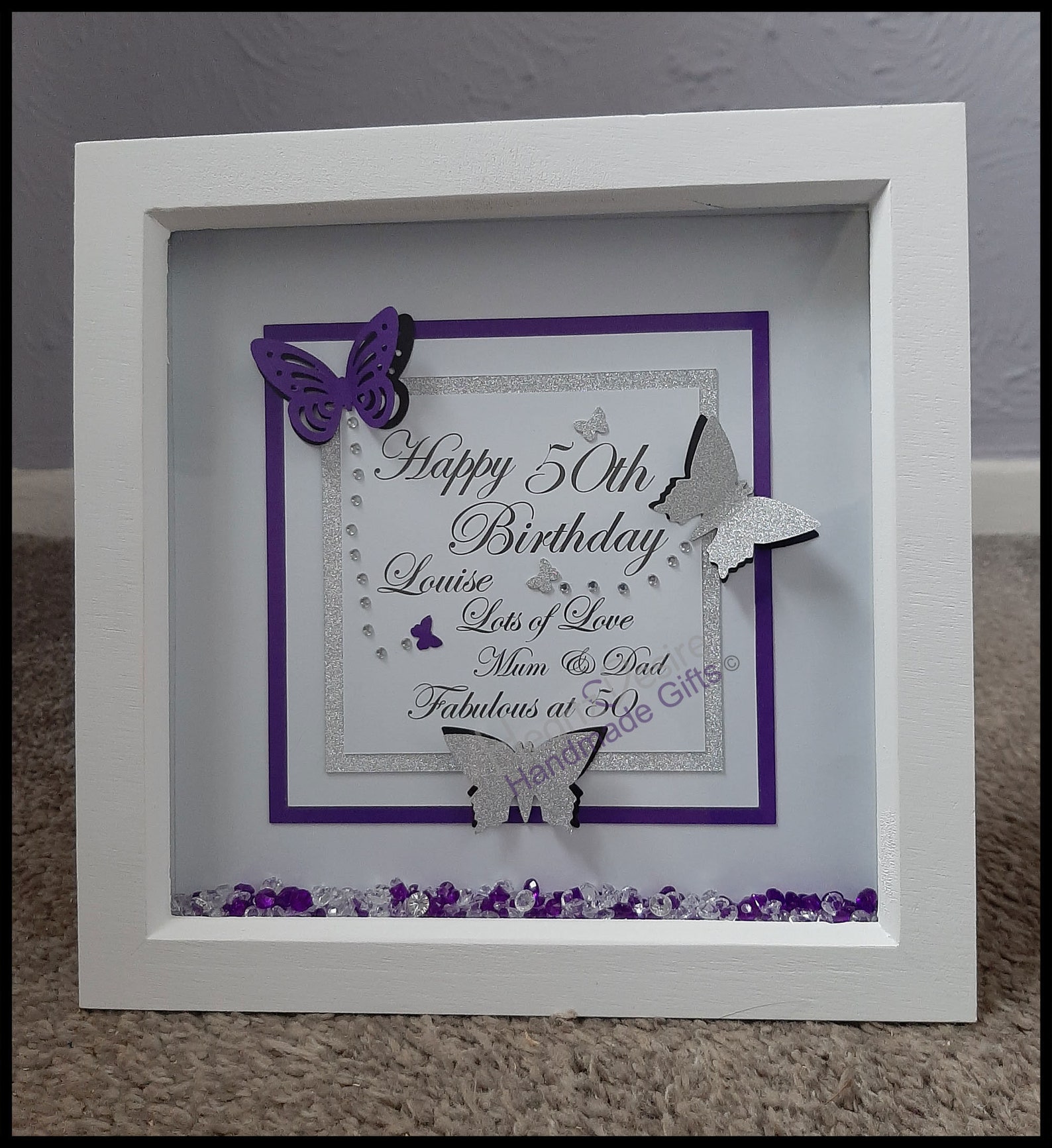 Personalised Box Frame, 50th Birthday Gift, Personalised 50th Box Frame ...