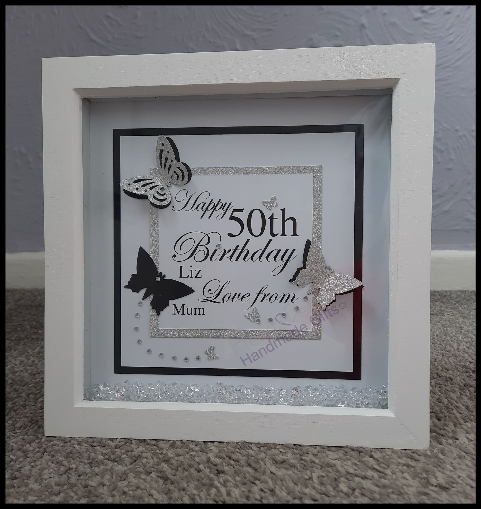 Personalised Box Frame, 50th Birthday Gift, Personalised 50th Box Frame ...