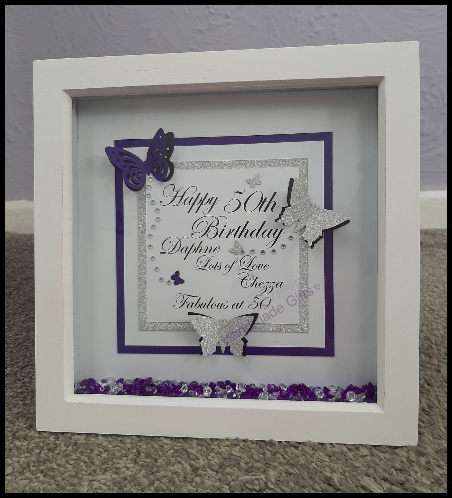 Personalised Box Frame, 50th Birthday Gift, Personalised 50th Box Frame ...