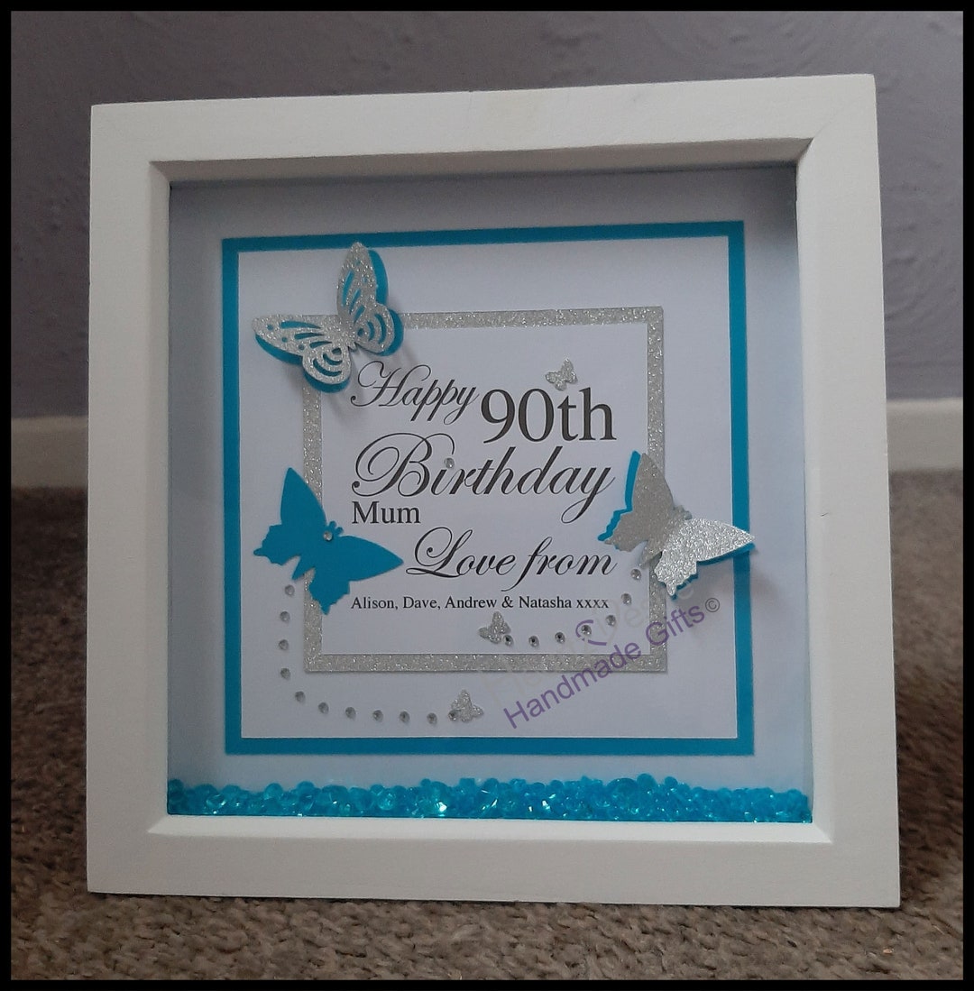 Personalised Box Frame, 90th Birthday Gift, Personalised 90th Box Frame ...