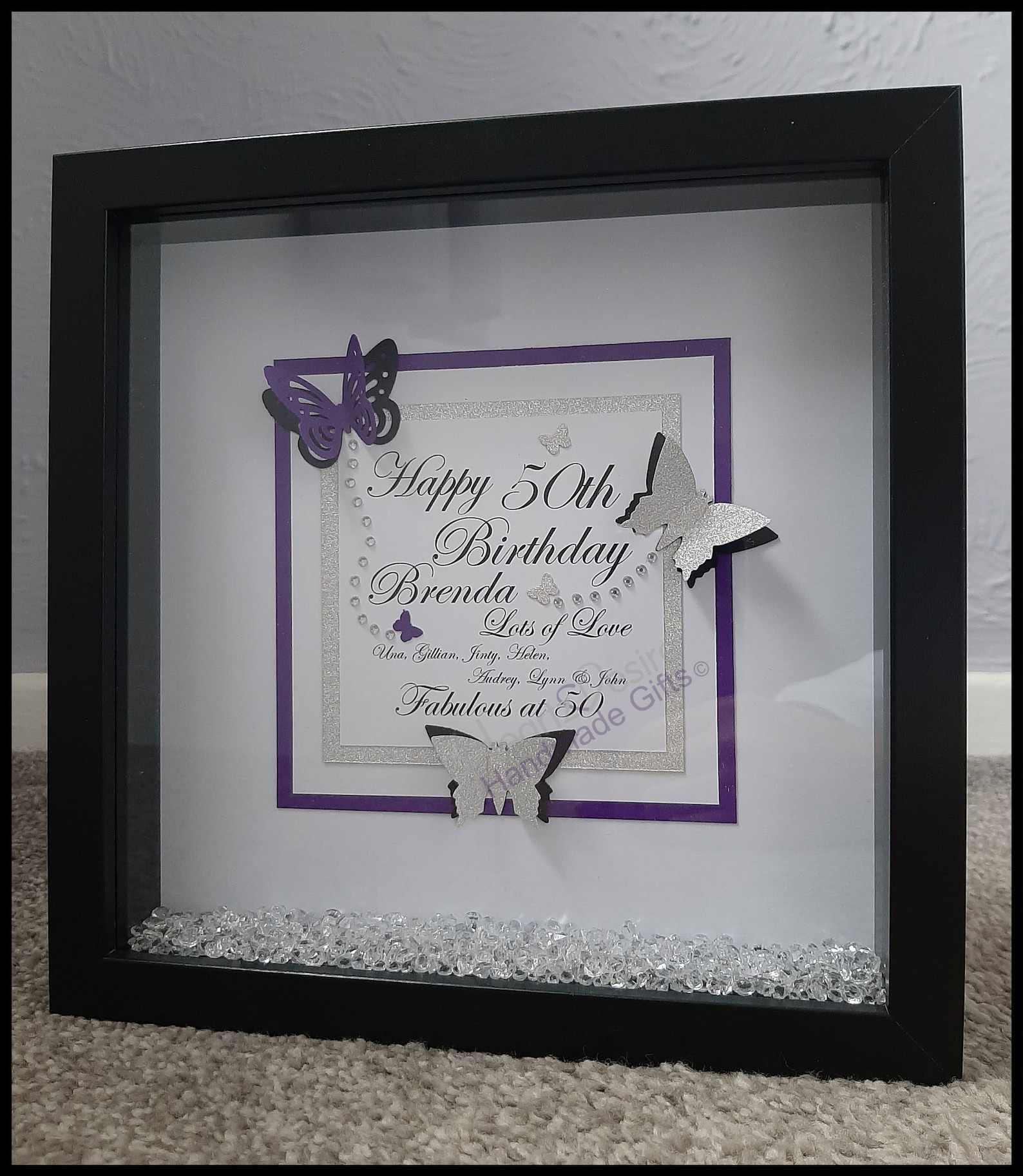 Personalised Box Frame, 50th Birthday Gift, Personalised 50th Box Frame ...