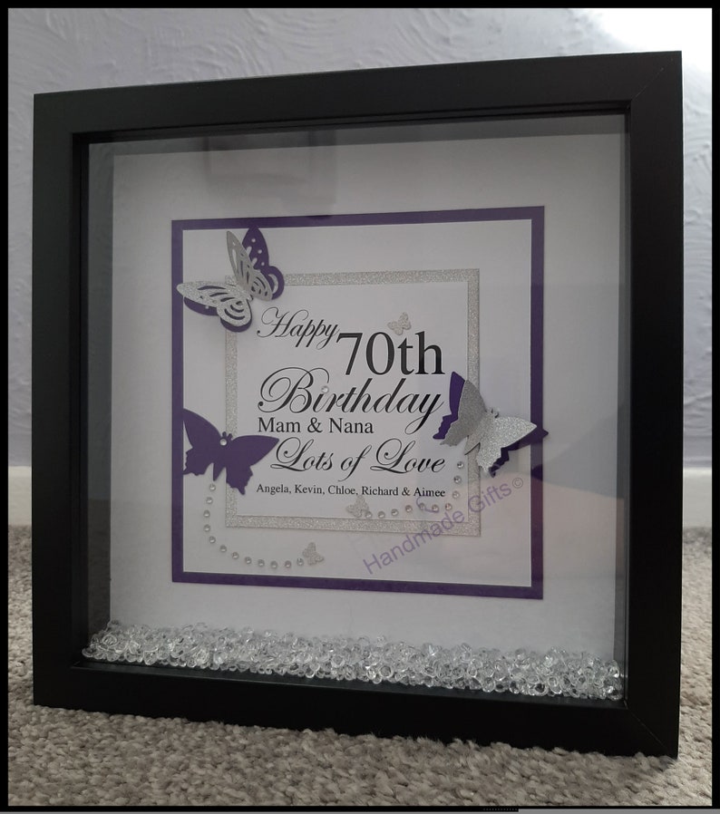 Personalised Box Frame, 70th Birthday Gift, Personalised 70th Box Frame ...