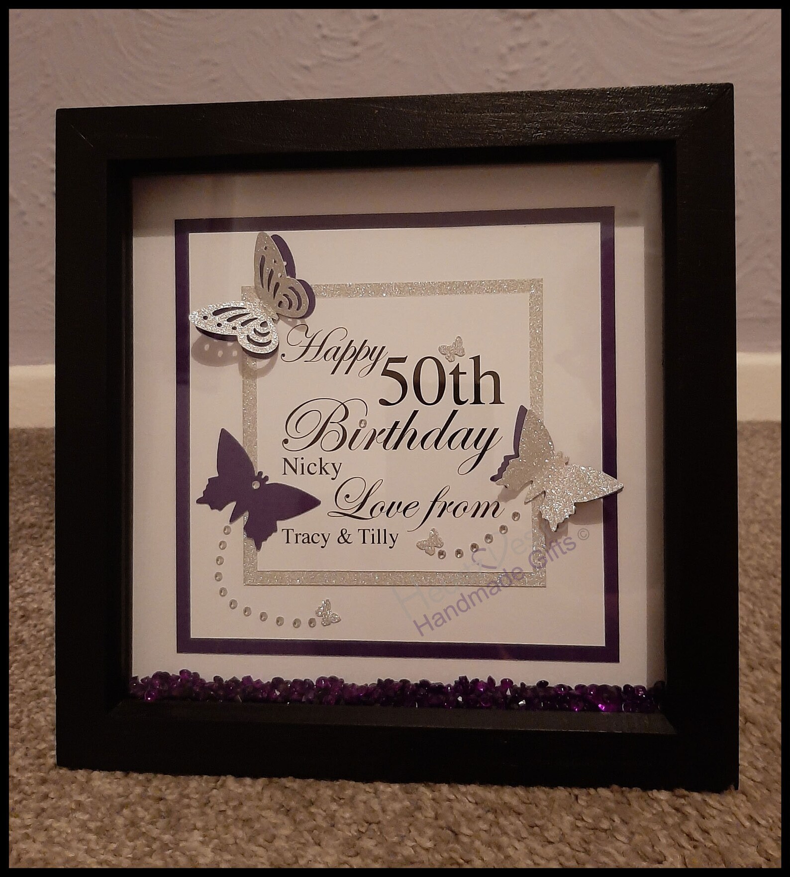 Personalised Box Frame, 50th Birthday Gift, Personalised 50th Box Frame ...