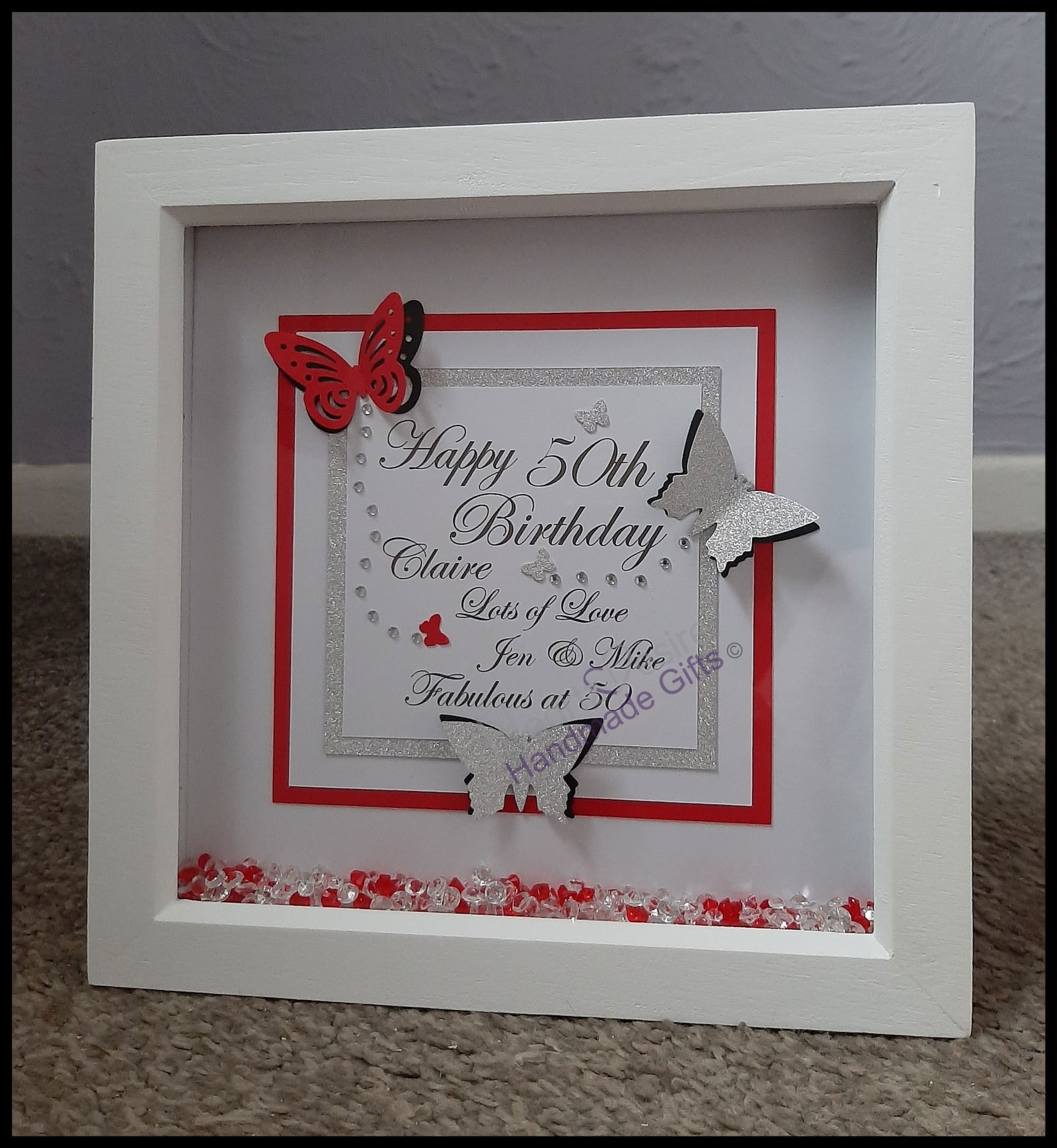 Personalised Box Frame, 50th Birthday Gift, Personalised 50th Box Frame ...