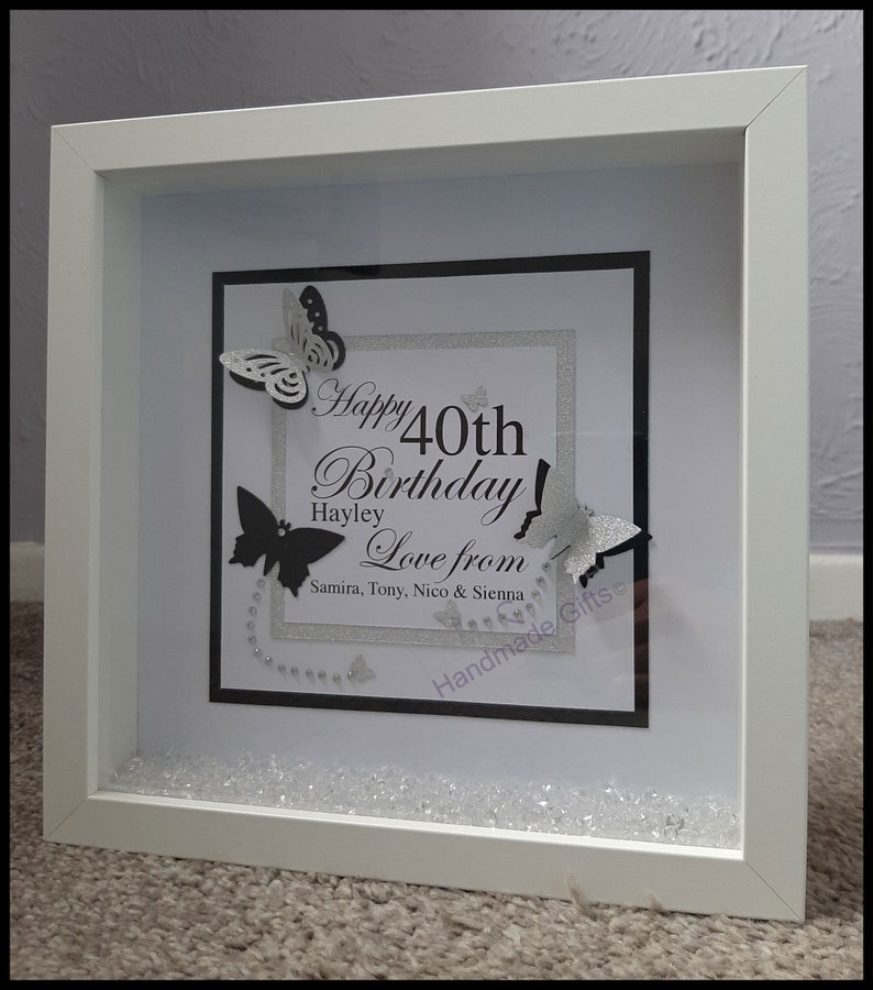 Personalised Box Frame 40th Birthday Gift Personalised 40th | Etsy