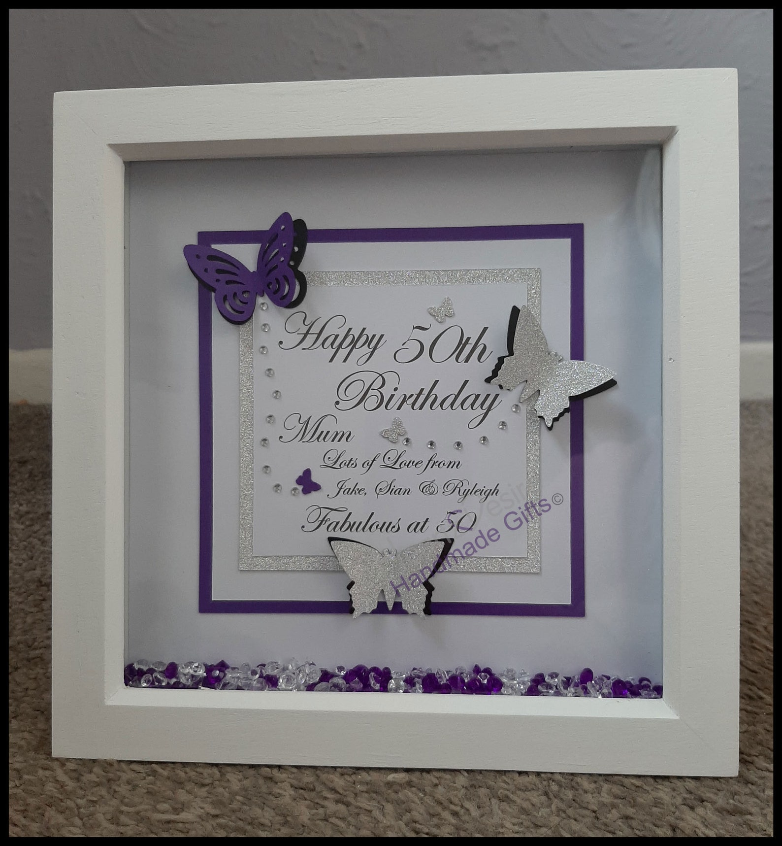 Personalised Box Frame, 50th Birthday Gift, Personalised 50th Box Frame ...