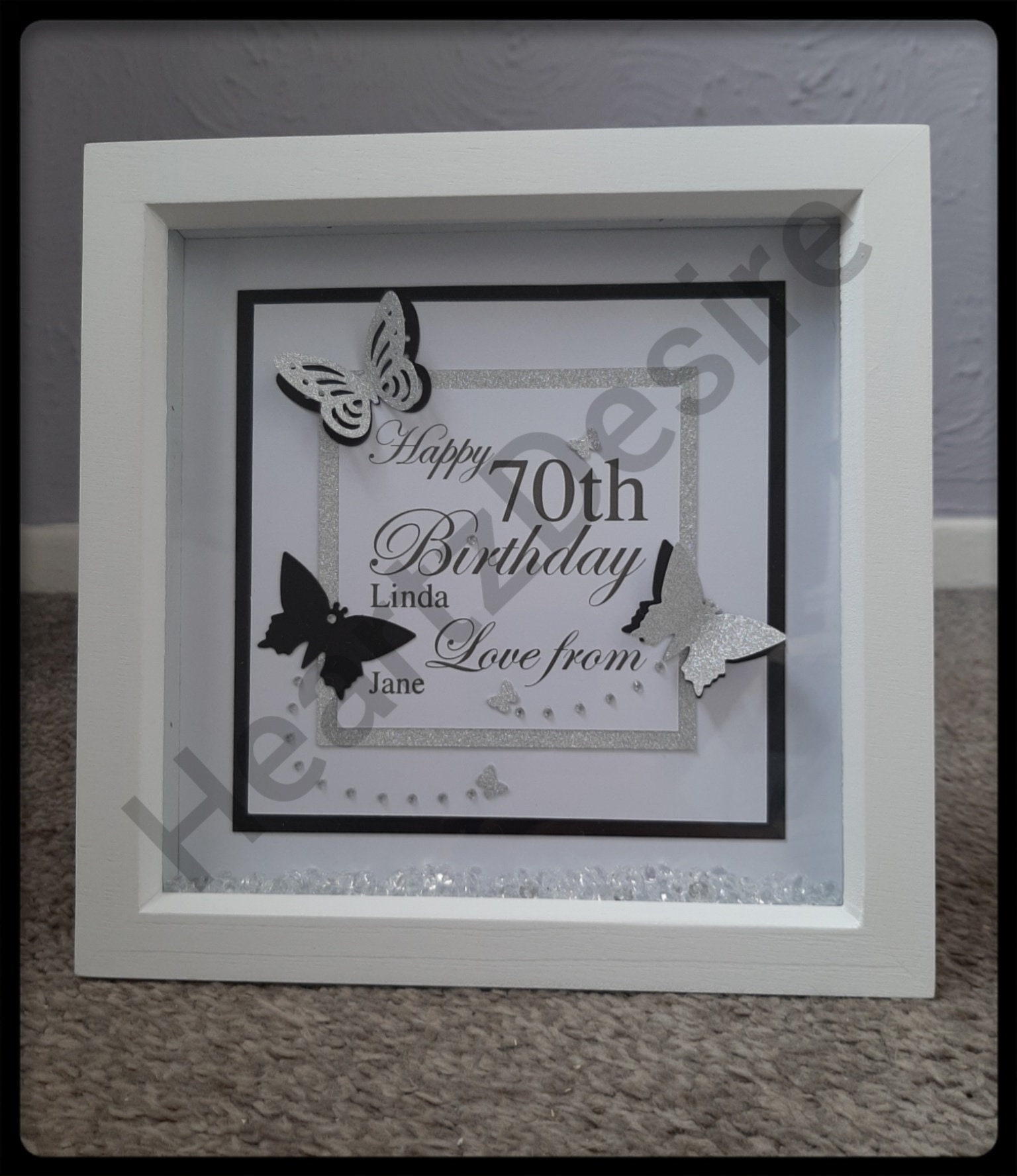Personalised Box Frame, 70th Birthday Gift, Personalised 70th Box Frame ...