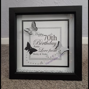 Personalised Box Frame, 70th Birthday Gift, Personalised 70th Box Frame ...