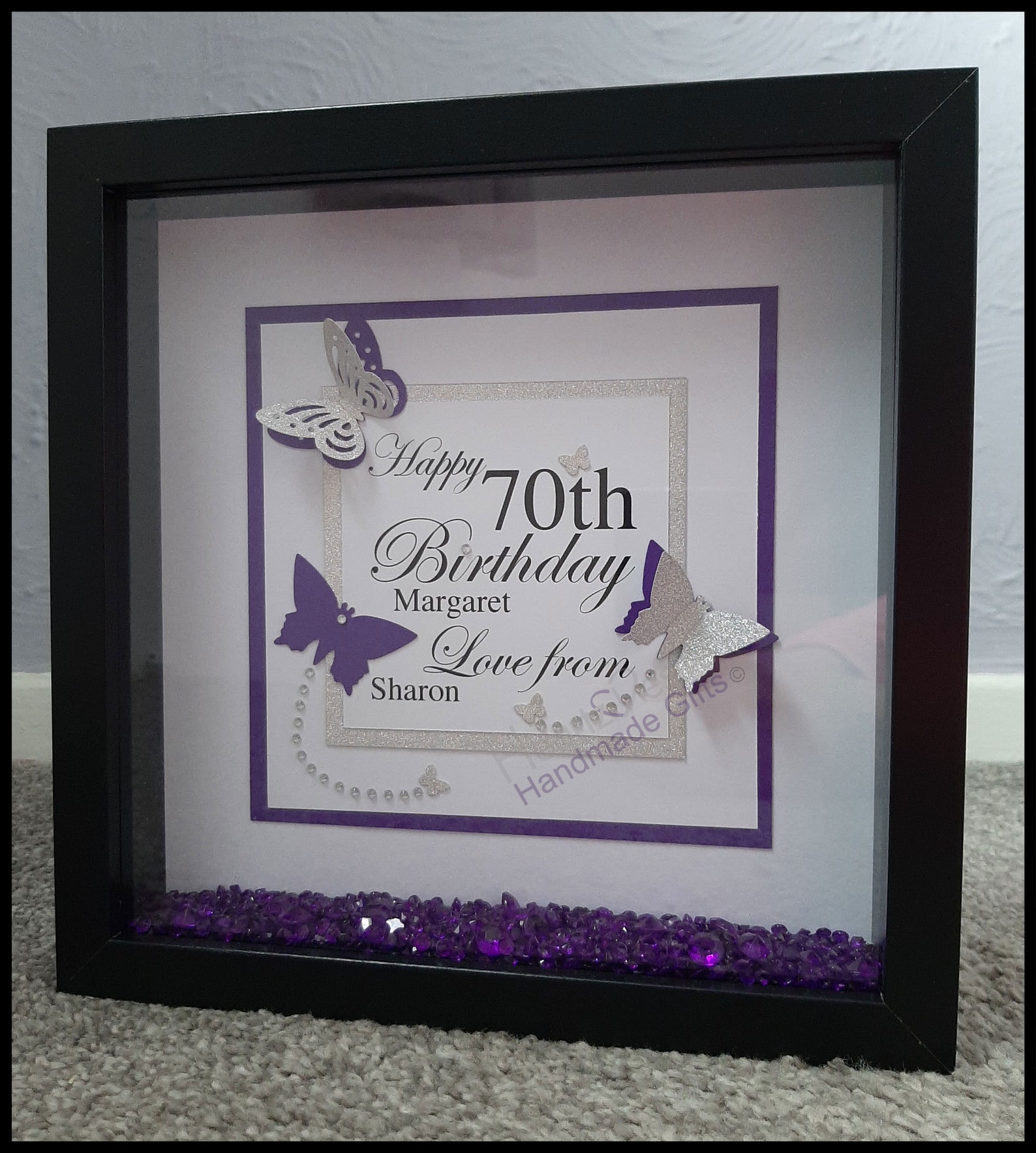Personalised Box Frame, 70th Birthday Gift, Personalised 70th Box Frame ...