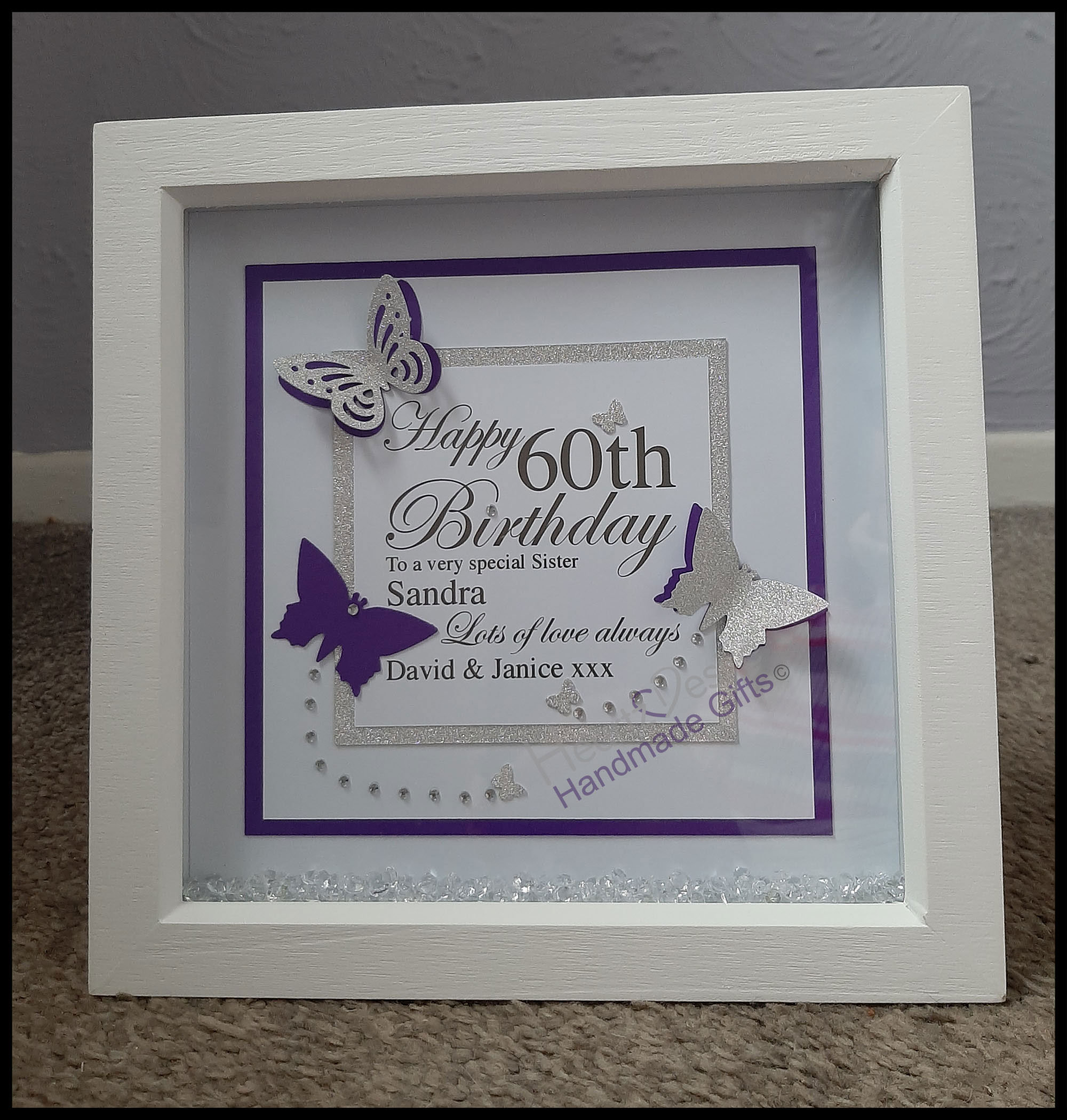 Personalised Box Frame, 60th Birthday Gift, Personalised 60th Box Frame ...