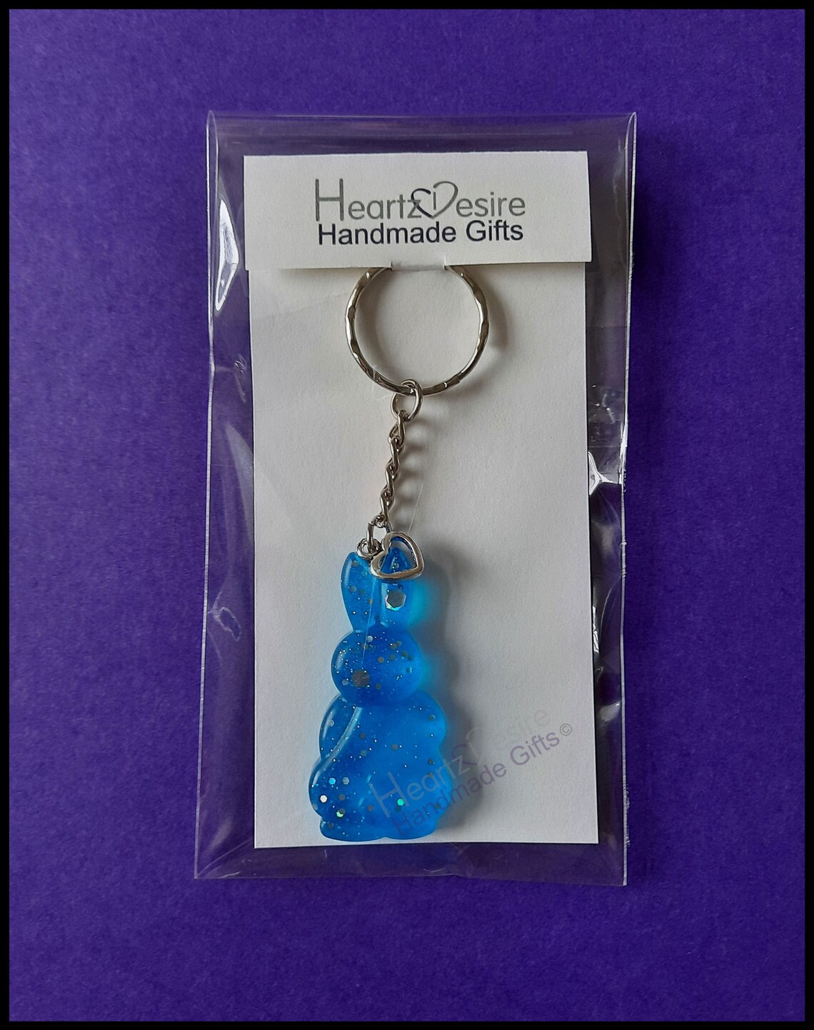 Resin Bunny Rabbit Keyring, Easter Gifts, Resin Keyring, Rabbit Keyring ...