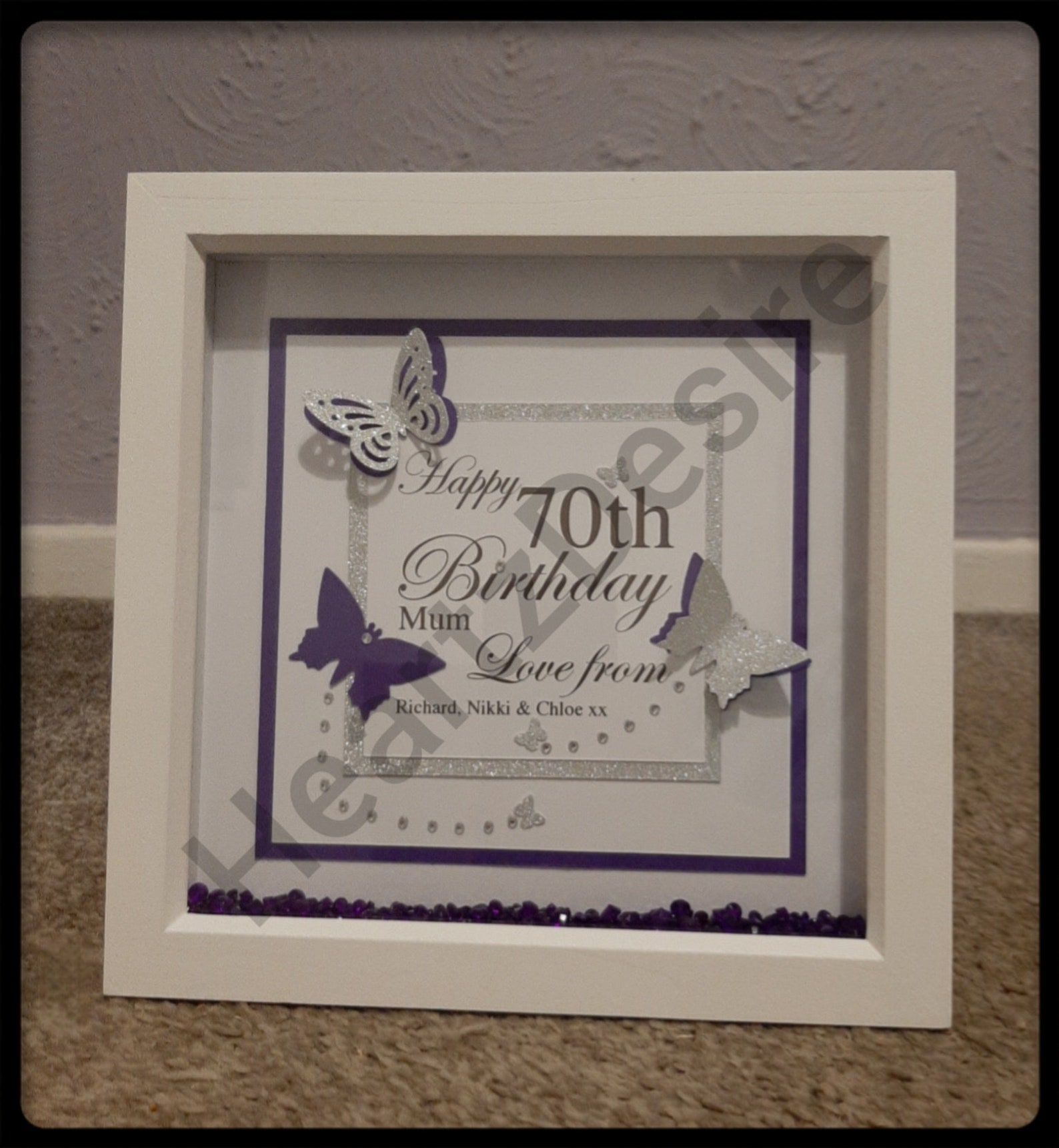 Personalised Box Frame, 70th Birthday Gift, Personalised 70th Box Frame ...