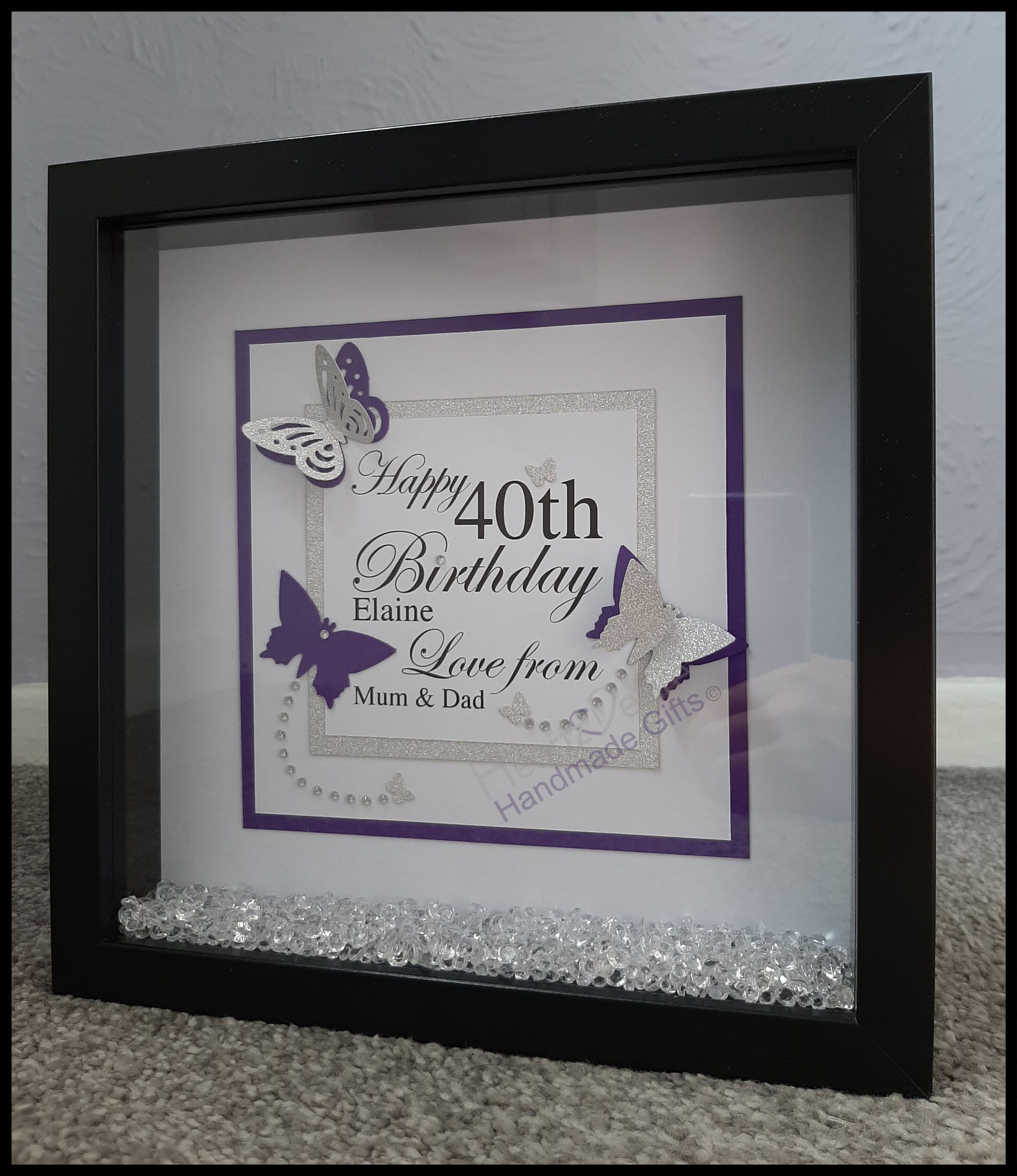 Personalised Box Frame, 40th Birthday Gift, Personalised 40th Box Frame ...
